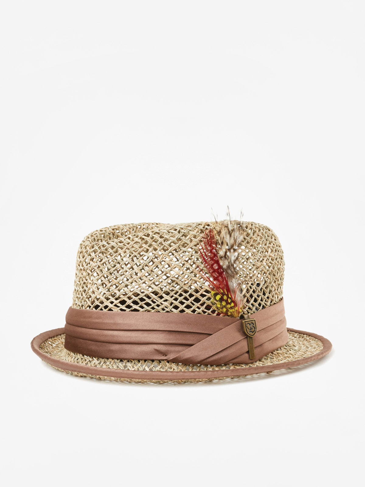 Kapelusz Brixton Stout Straw Pork Pie - brązowy (tan)