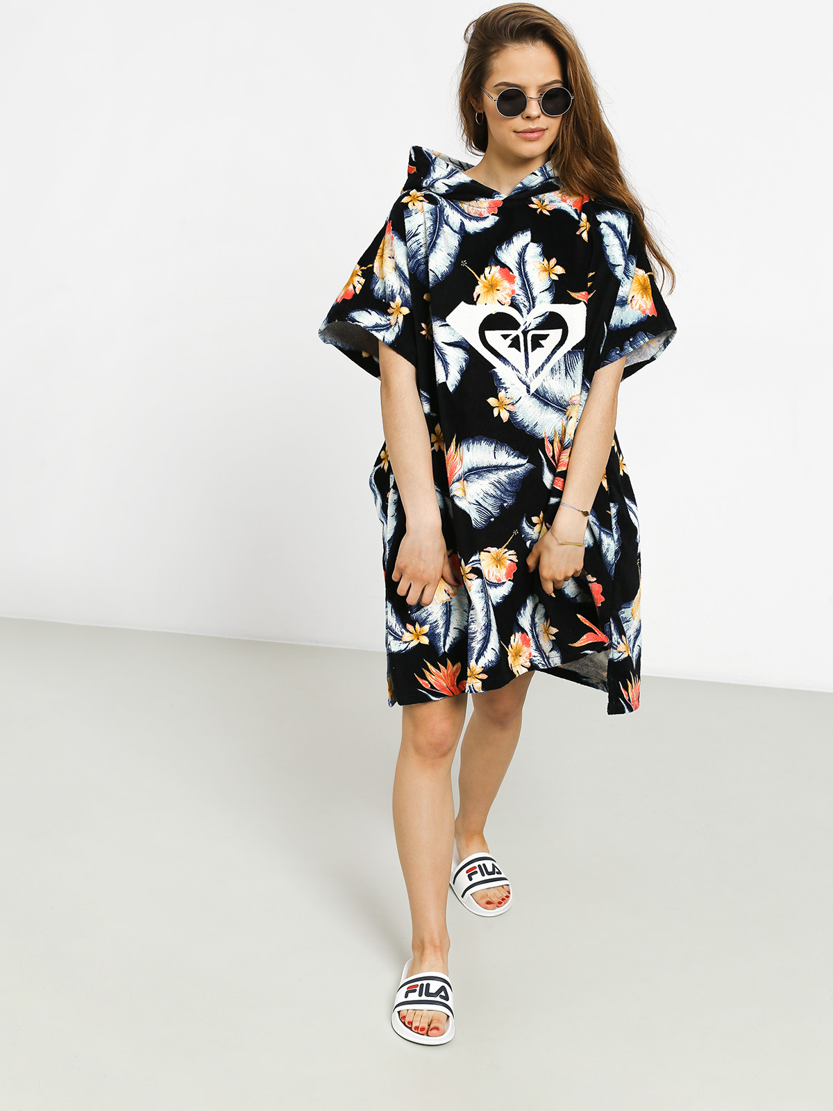 Poncho Roxy Pass This On Again Solid Wmn - wielobarwny (anthracite ...