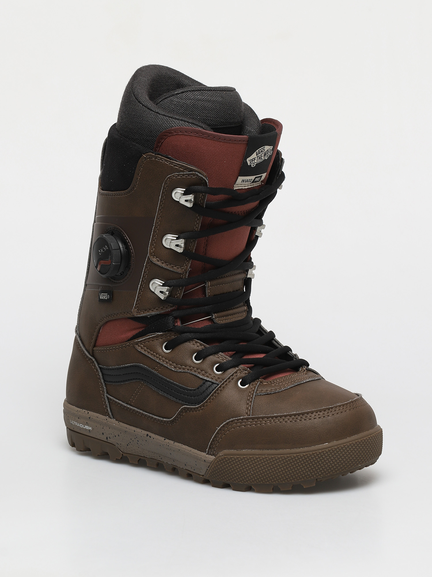 Buty snowboardowe Vans Invado Pro - brązowy (brown/red)