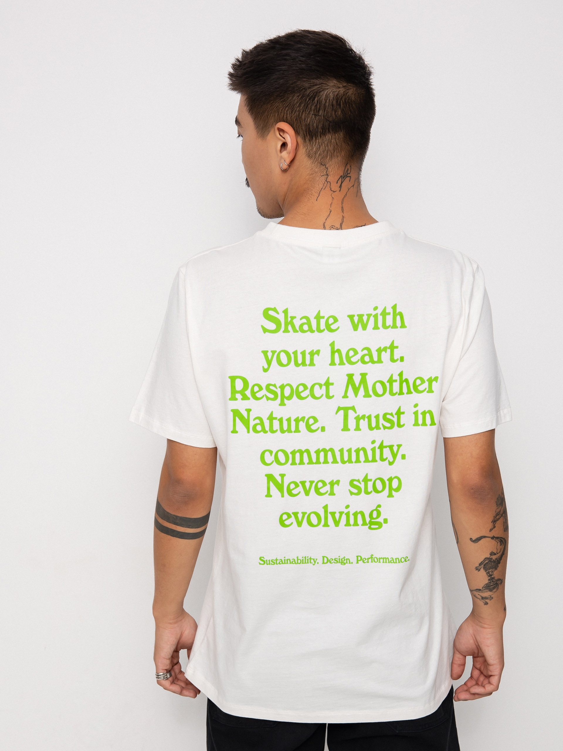 T-shirt Cariuma Skate with your Heart - biały (off white)