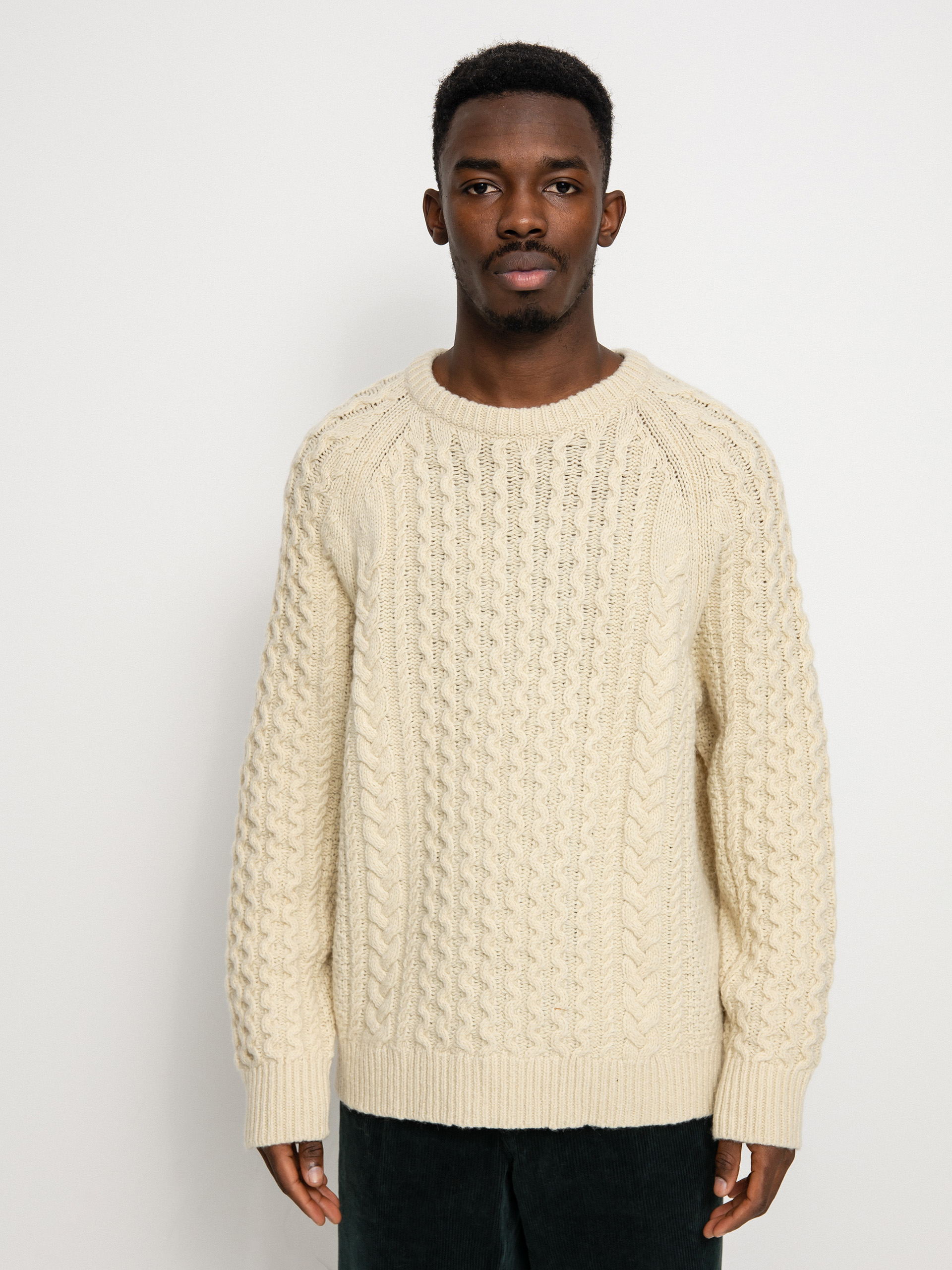 Sweter Patagonia Recycled Wool Cable Knit - beżowy (natural)
