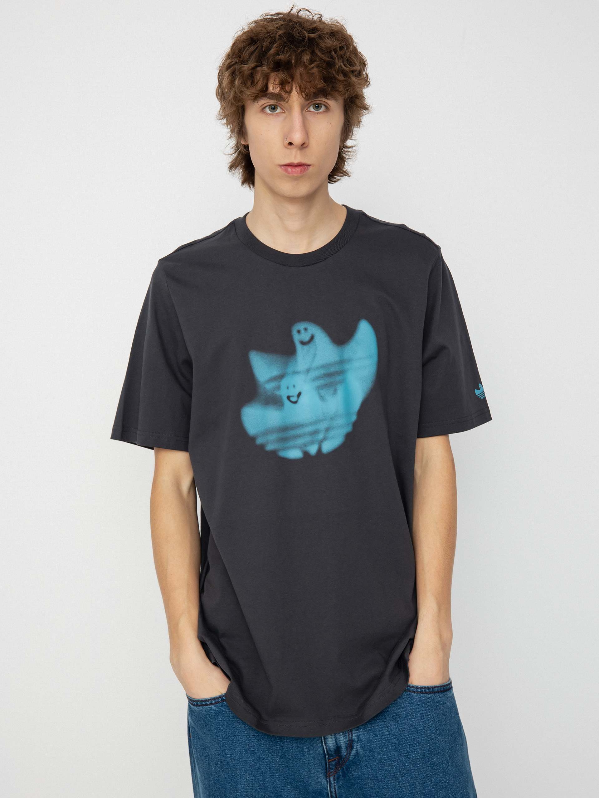 T-shirt adidas Shmoo Logo - fioletowy (carbon/preblu)