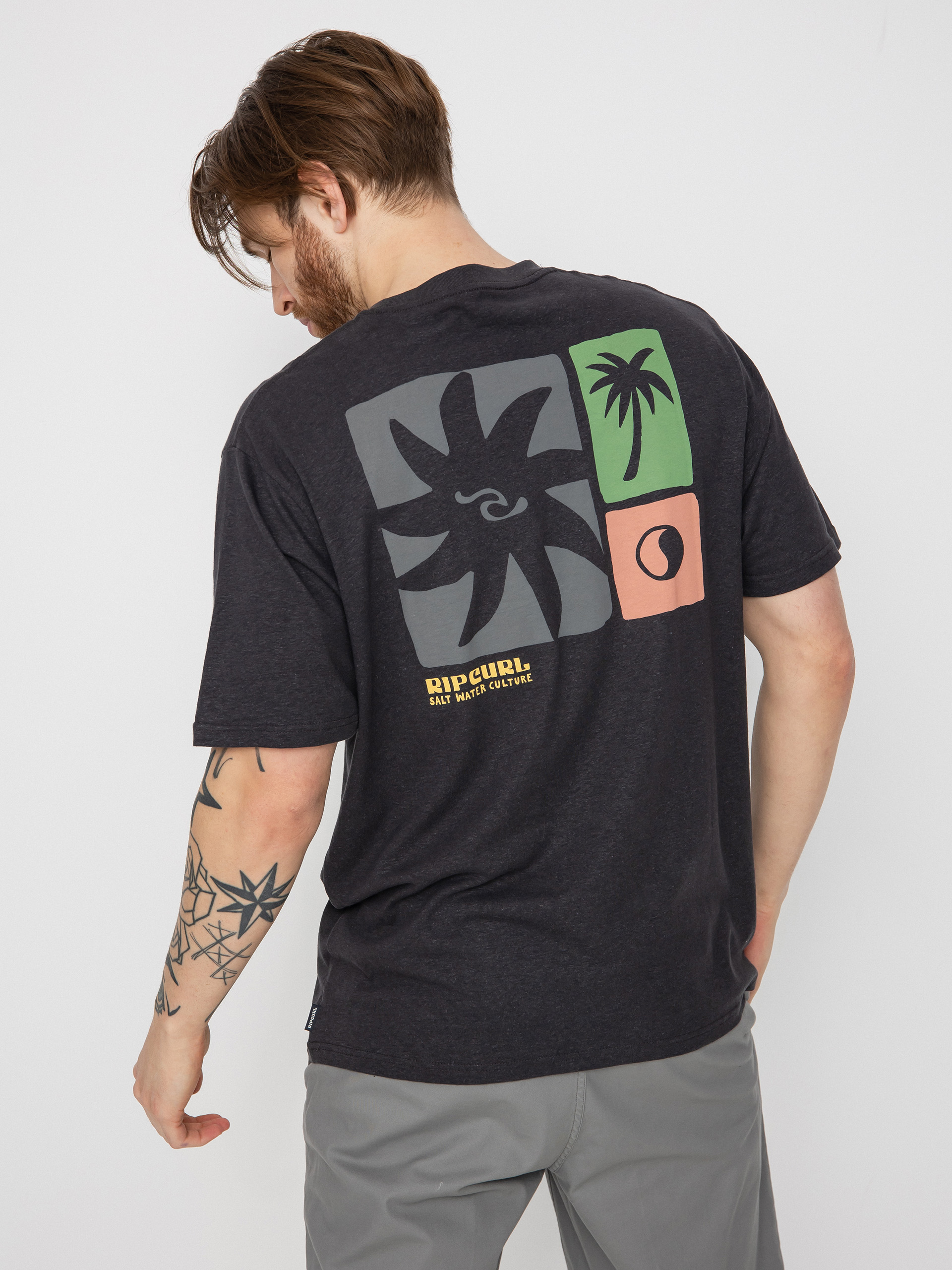 T-shirt Rip Curl Swc Block Out - czarny (washed black)