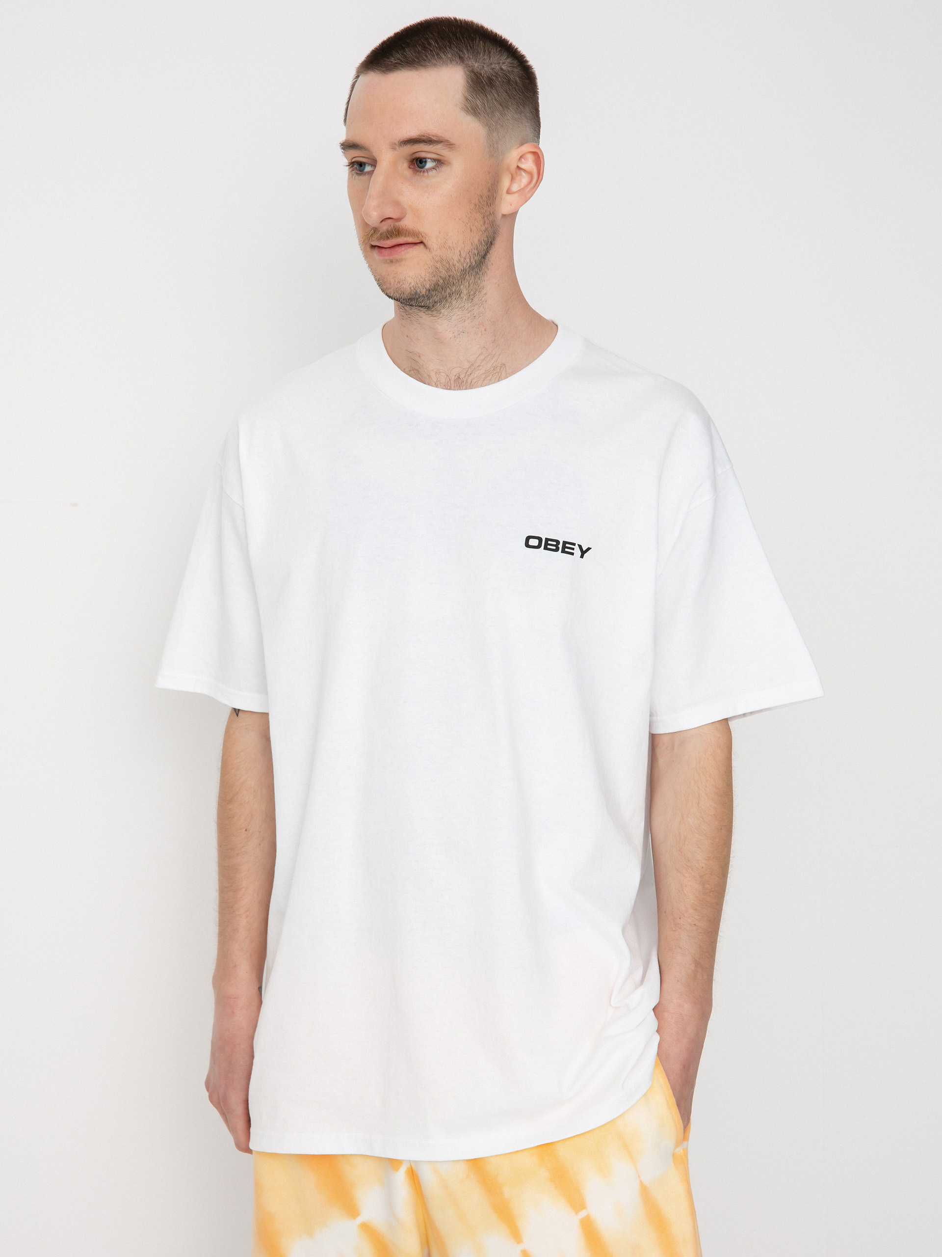 T-shirt OBEY Worldwide Dissent - biały (white)