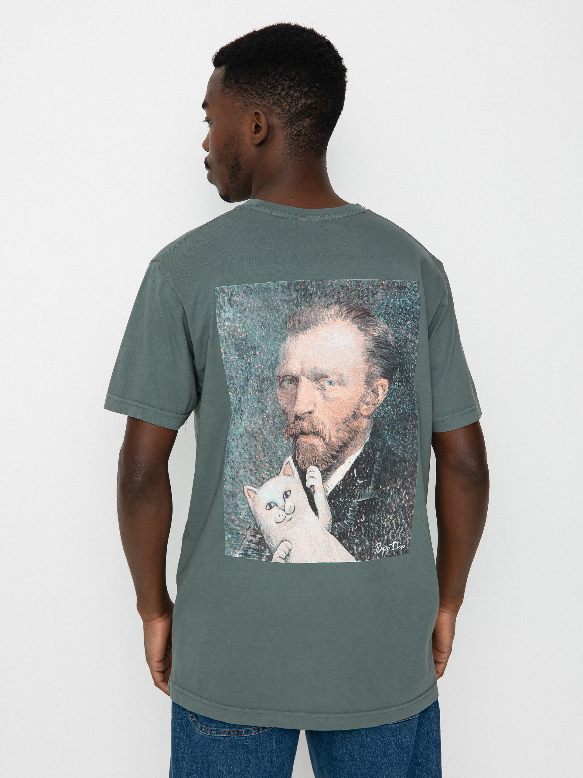T-shirt RipNDip Van Nermal - szary (charcoal)