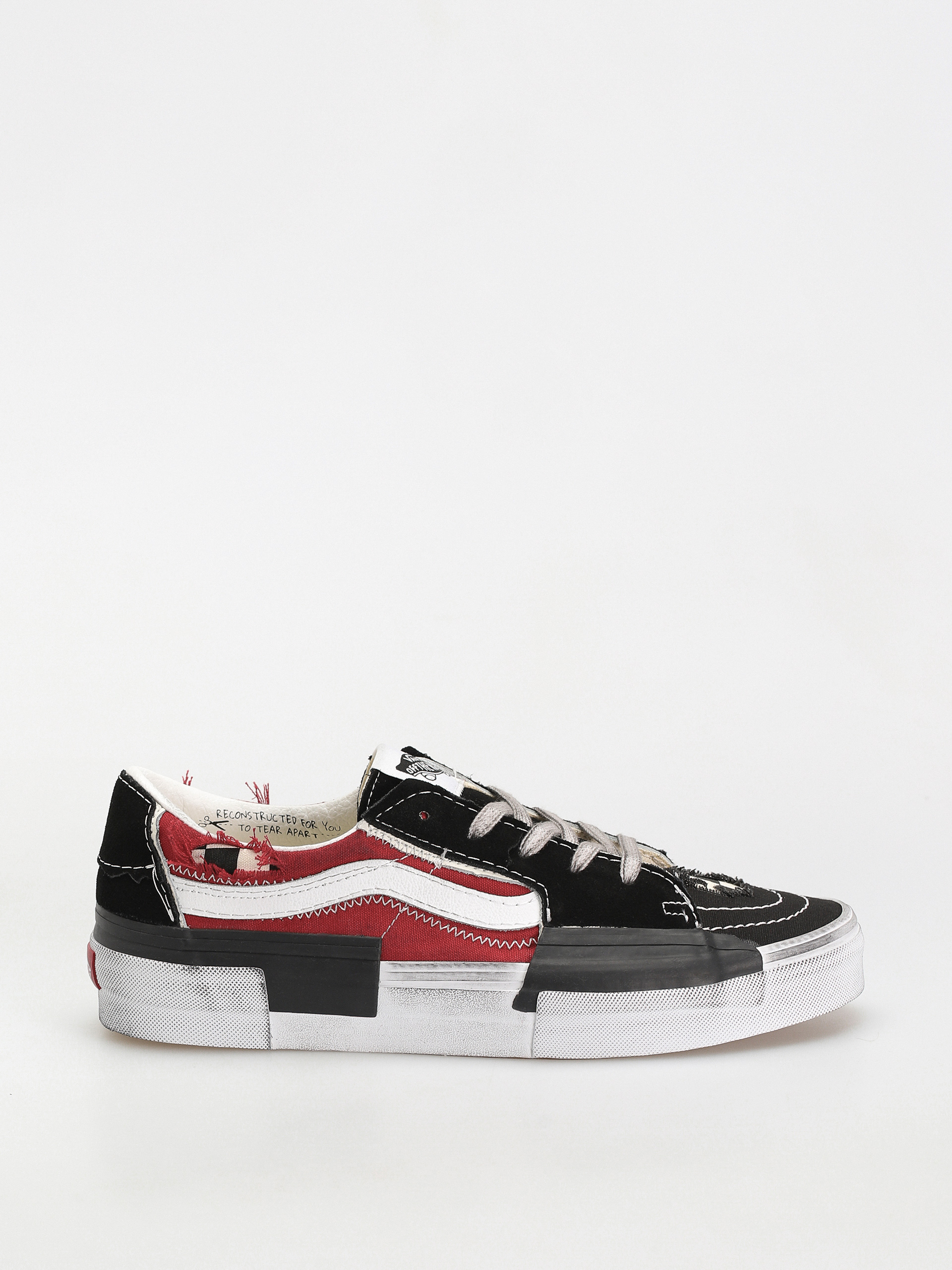 Buty Vans Sk8 Low Reconstruct - czarny (stressed check black/red)