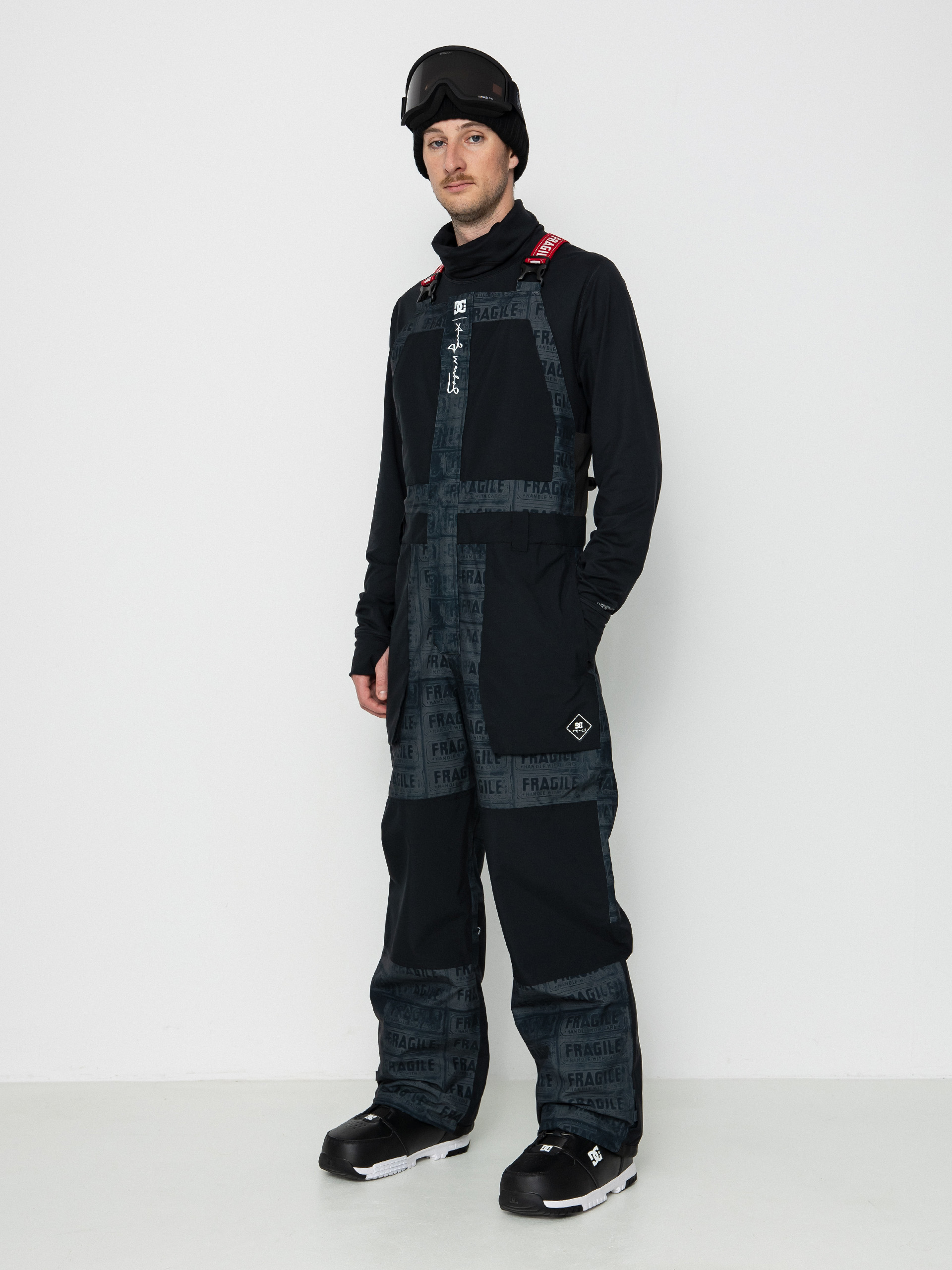 Spodnie snowboardowe DC Aw Shadow Bib - czarny (black fragile)