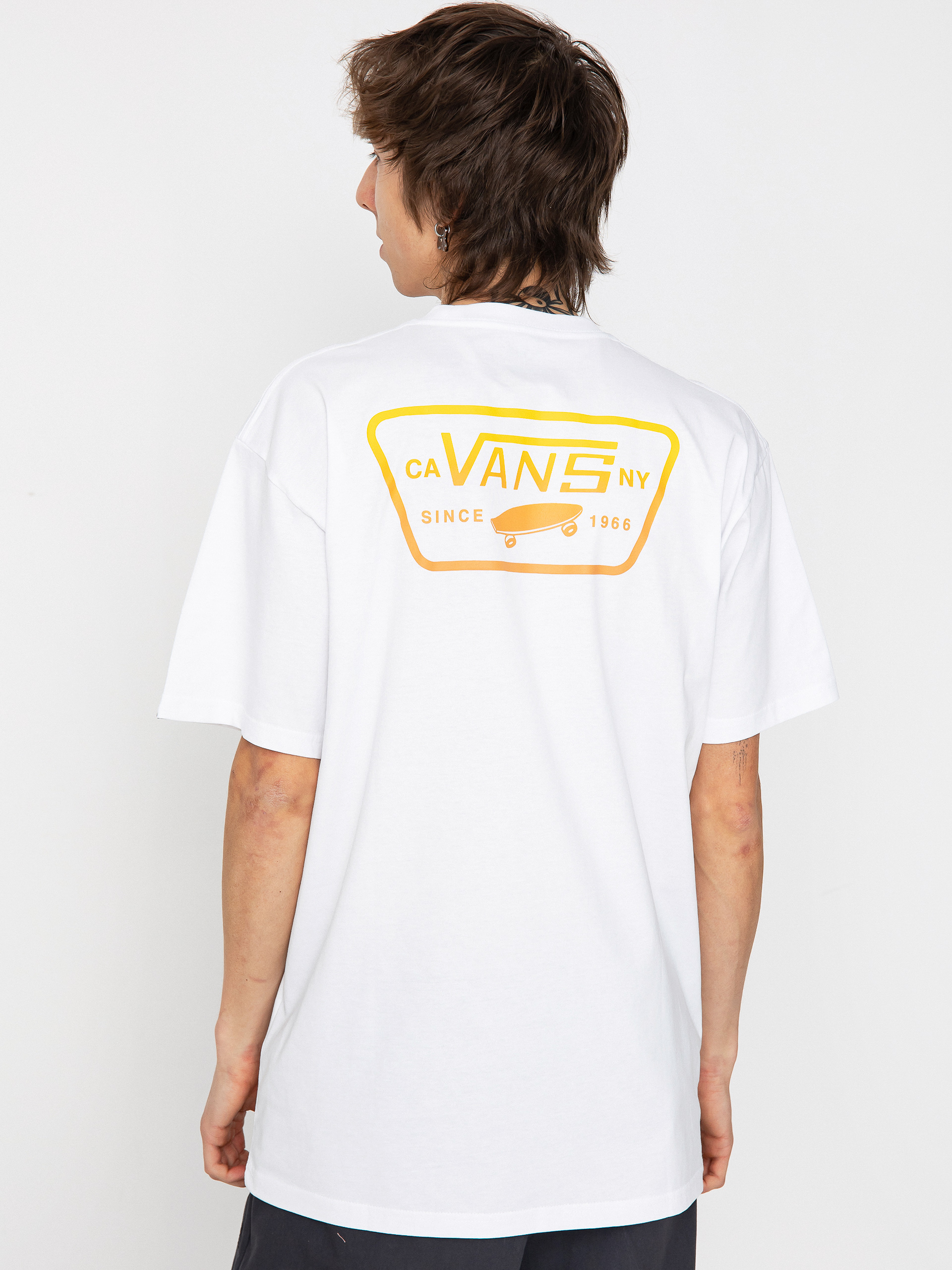 T-shirt Vans Full Patch Back - biały (white/copper tan)