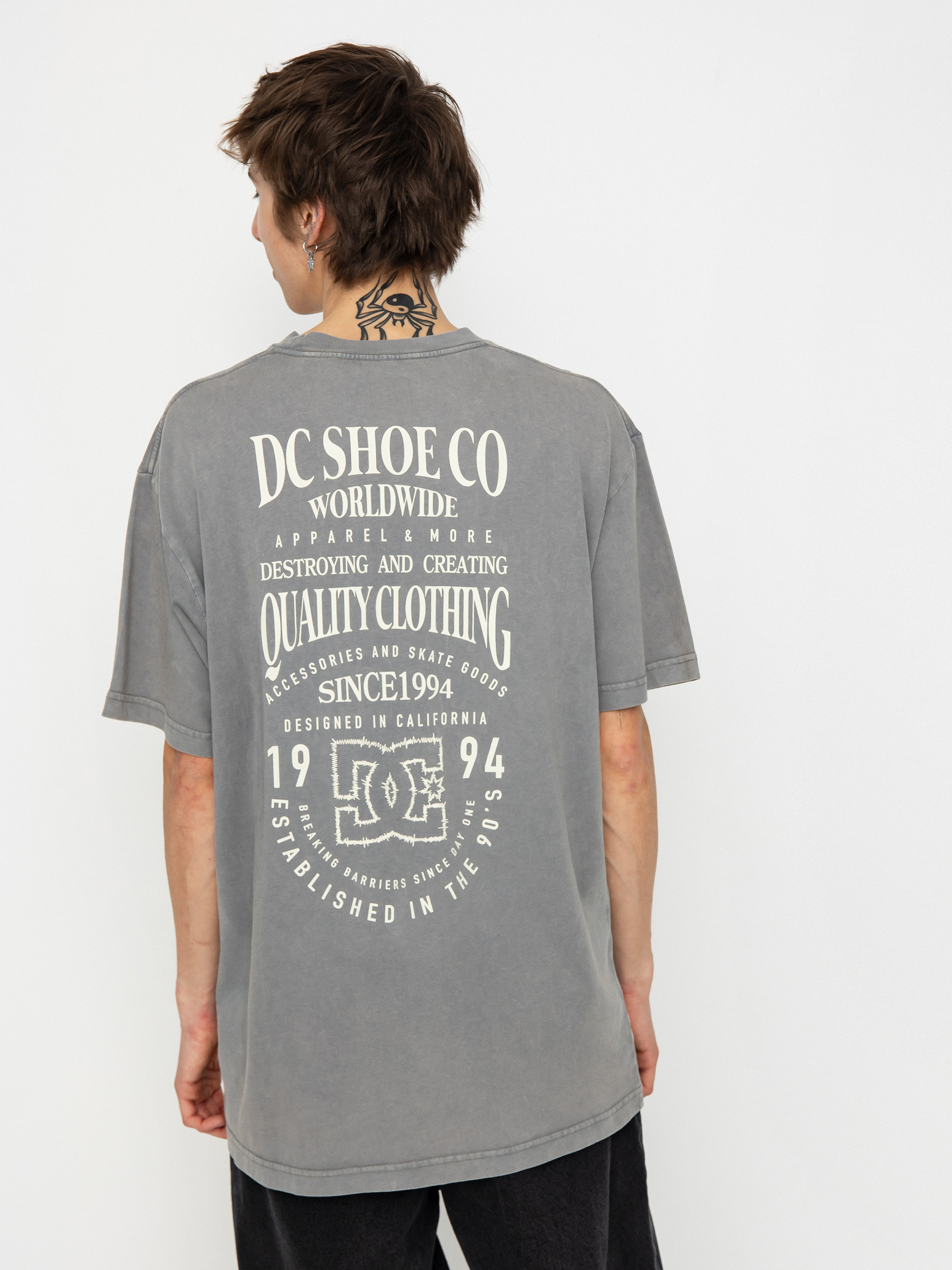 T-shirt DC High Rise - szary (stormy weather acid)