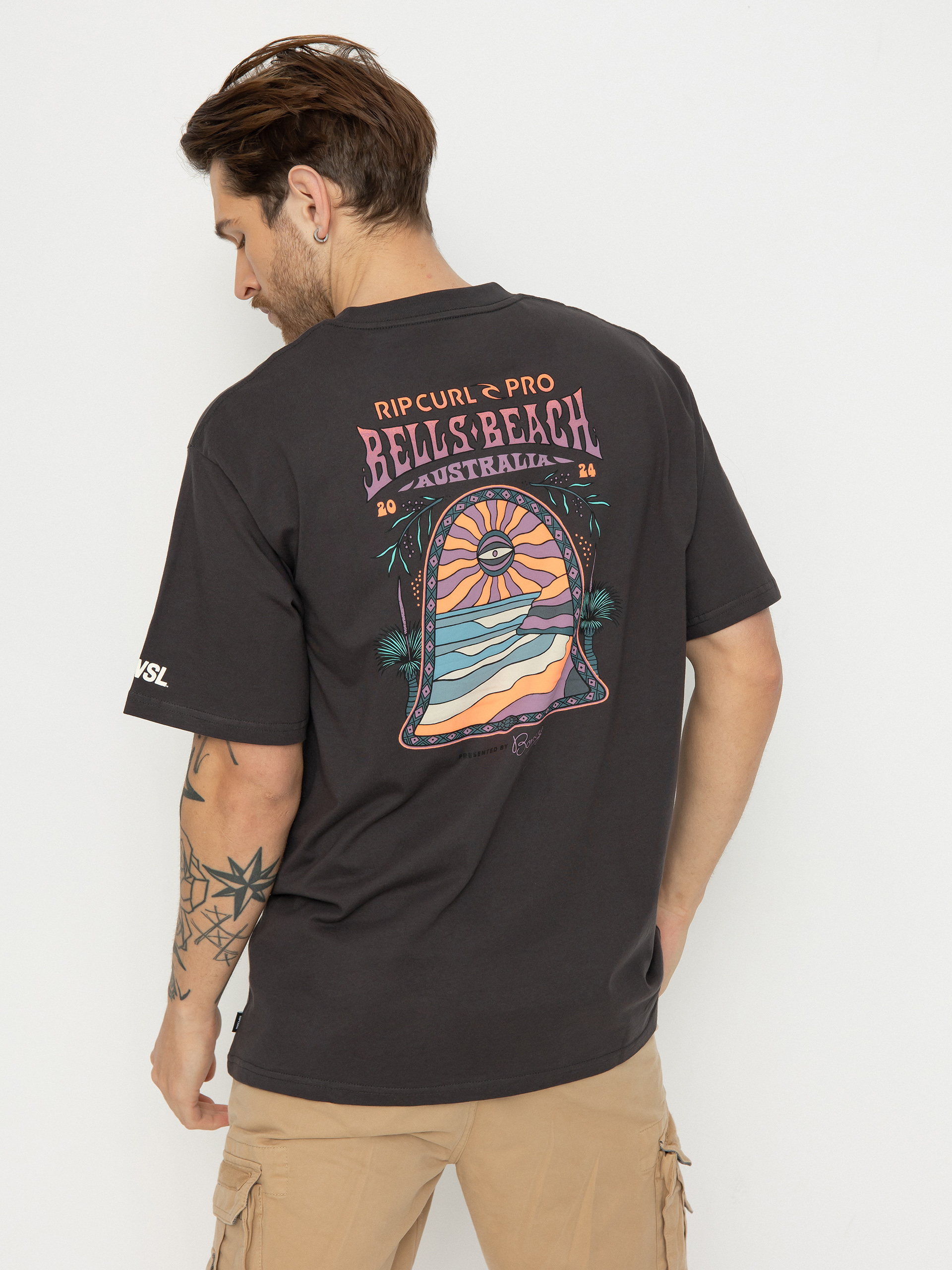 T-shirt Rip Curl Rip Curl Pro 24 Line Up - czarny (washed black)