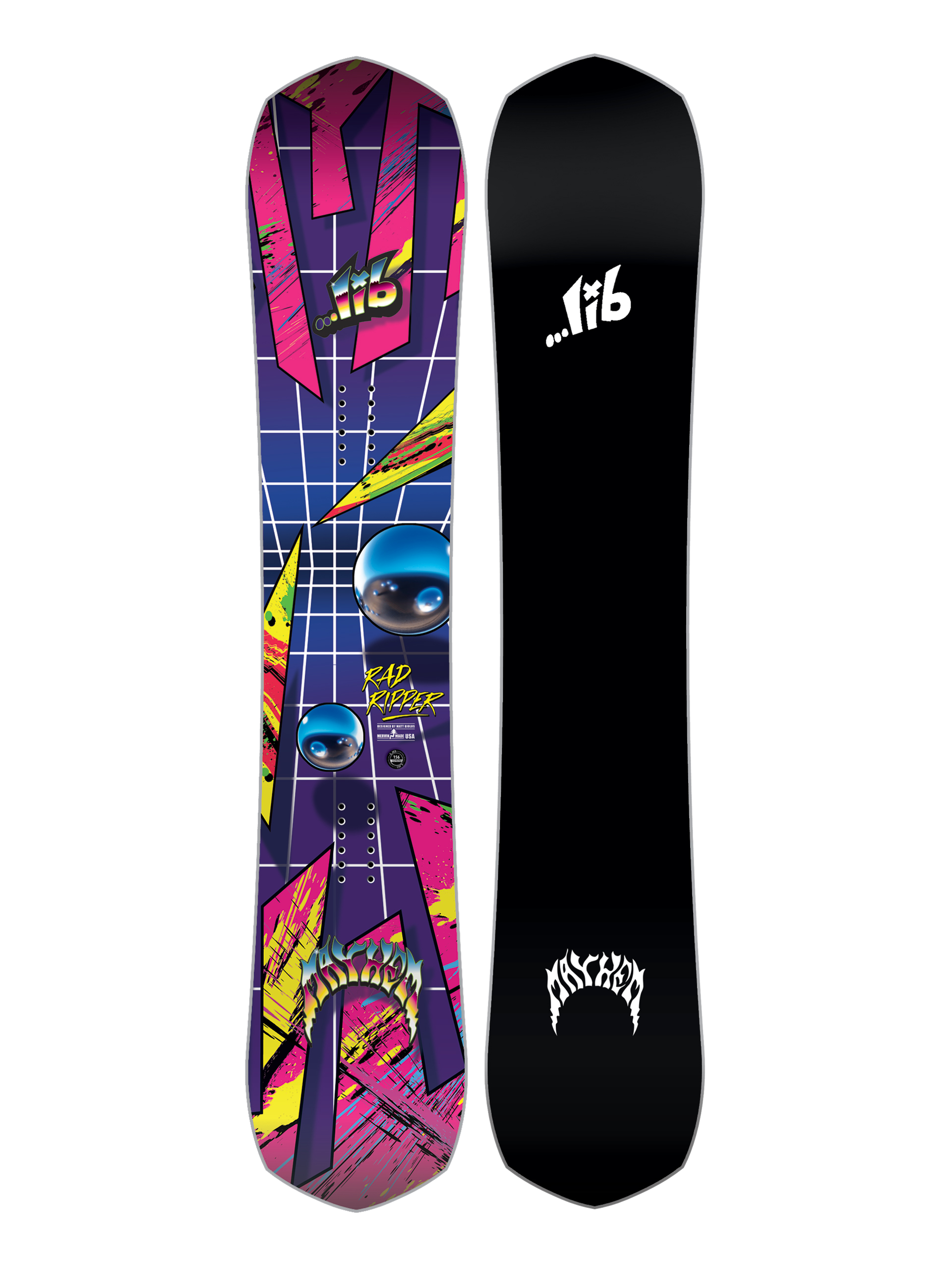 Deska snowboardowa Lib Tech Mayhem Rad Ripper - czarny, fioletowy (purple)