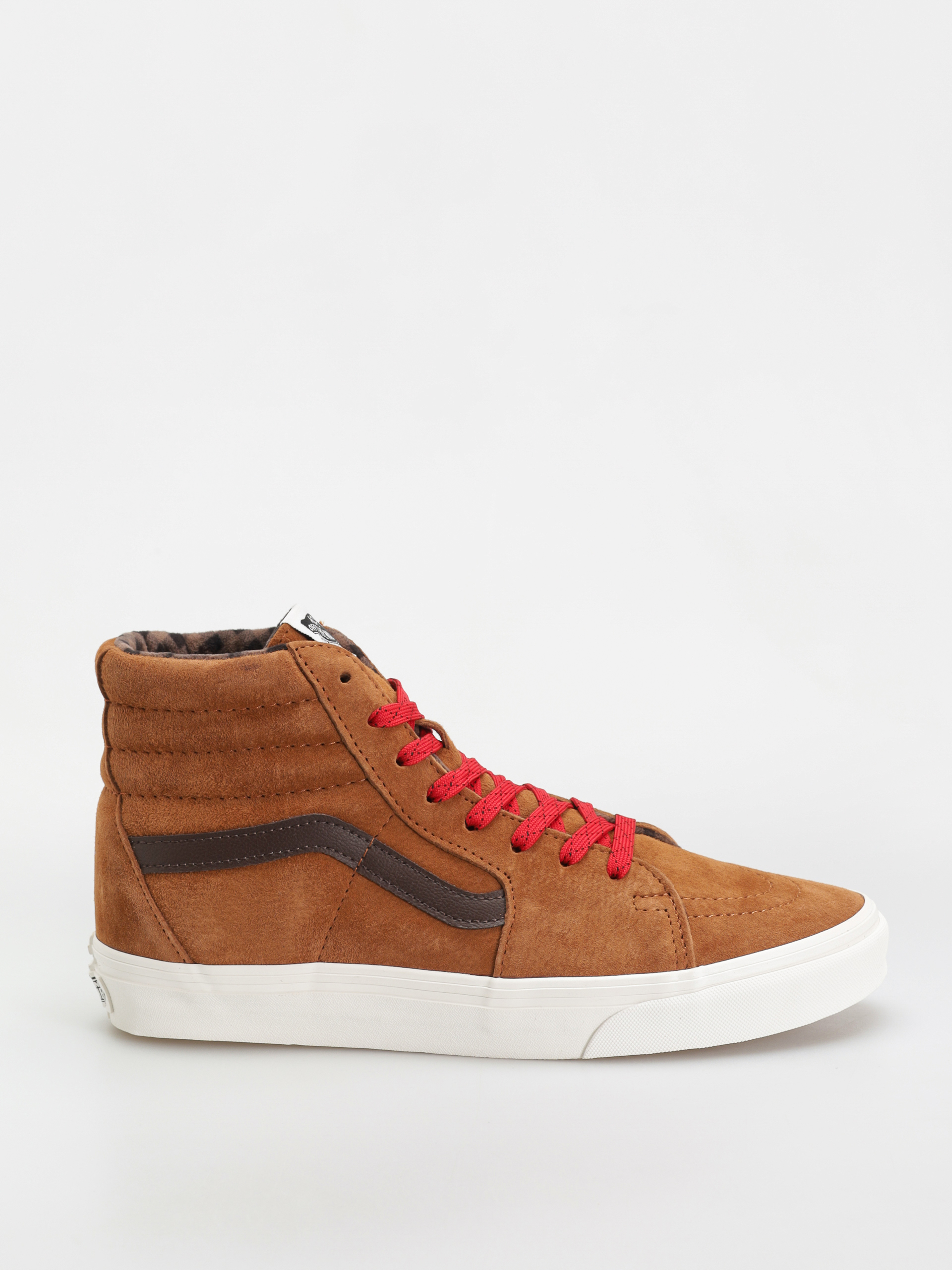 Buty Vans Sk8 Hi - brązowy (pig suede plaid glazed ginger)