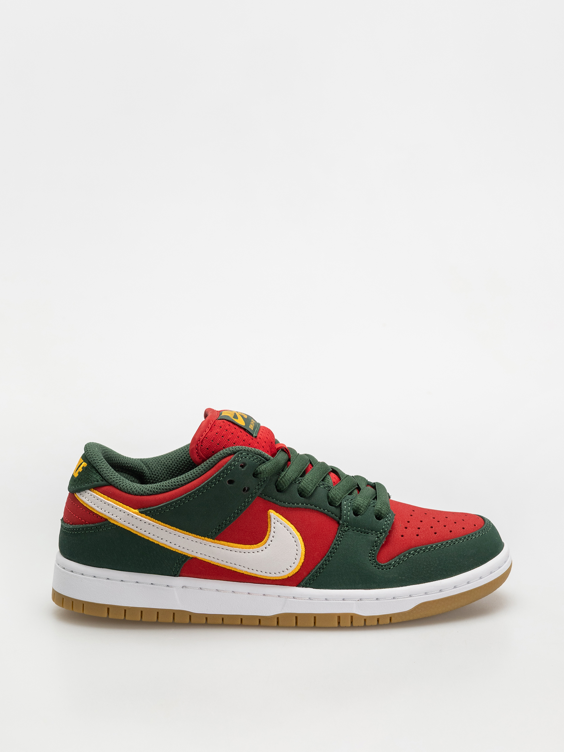 Buty Nike SB Dunk Low Pro Prm - czerwony, zielony (fir/white university ...