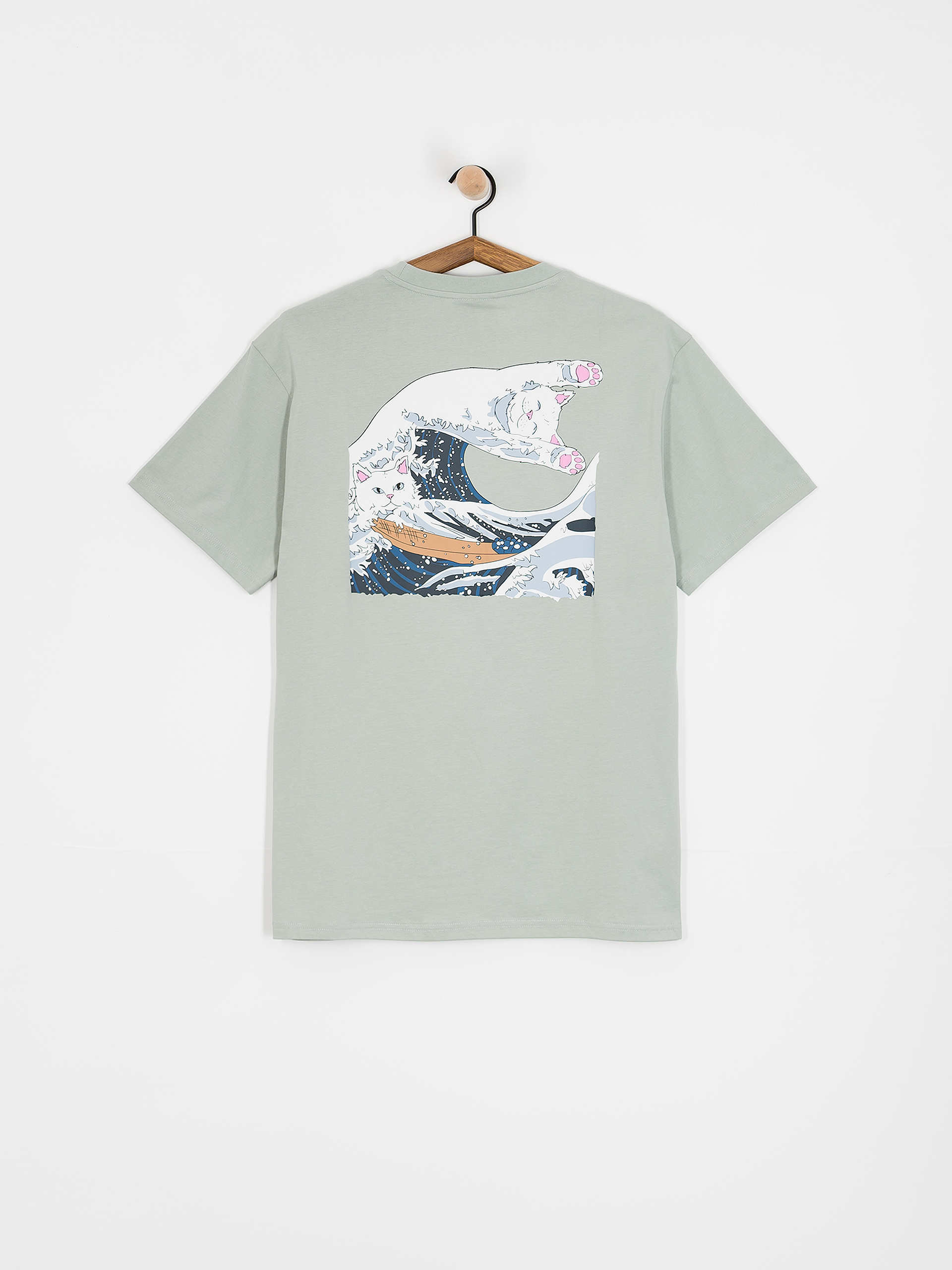 T-shirt RipNDip Great Wave - szary (sage grey)