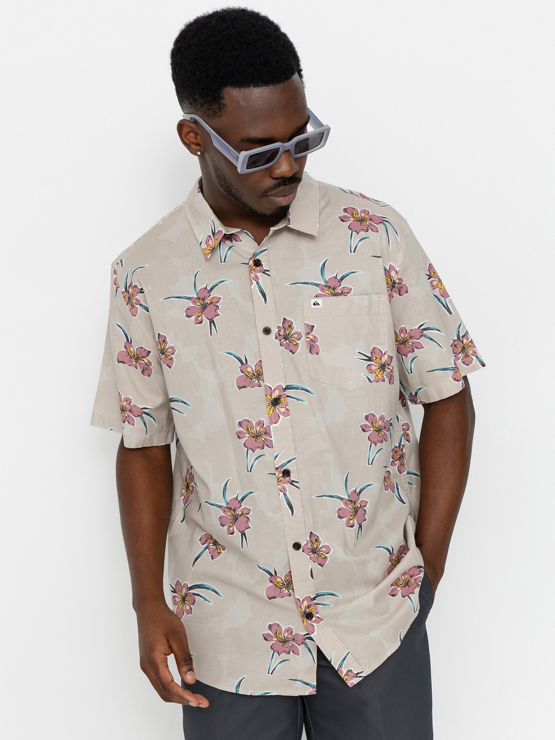 Koszula Quiksilver Apero Classic - beżowy (wind chime backyards)