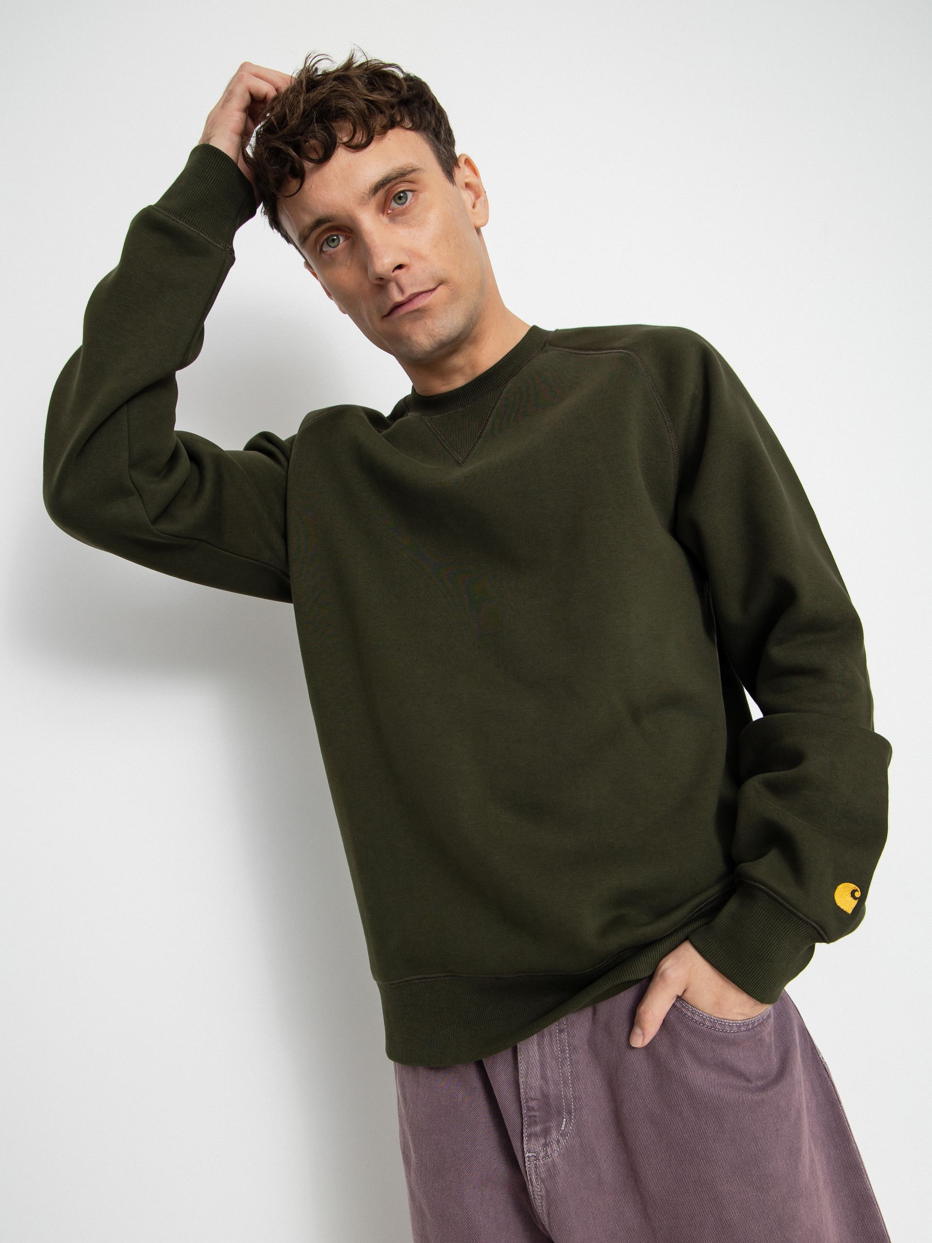Bluza Carhartt WIP Chase - zielony (olive/gold)