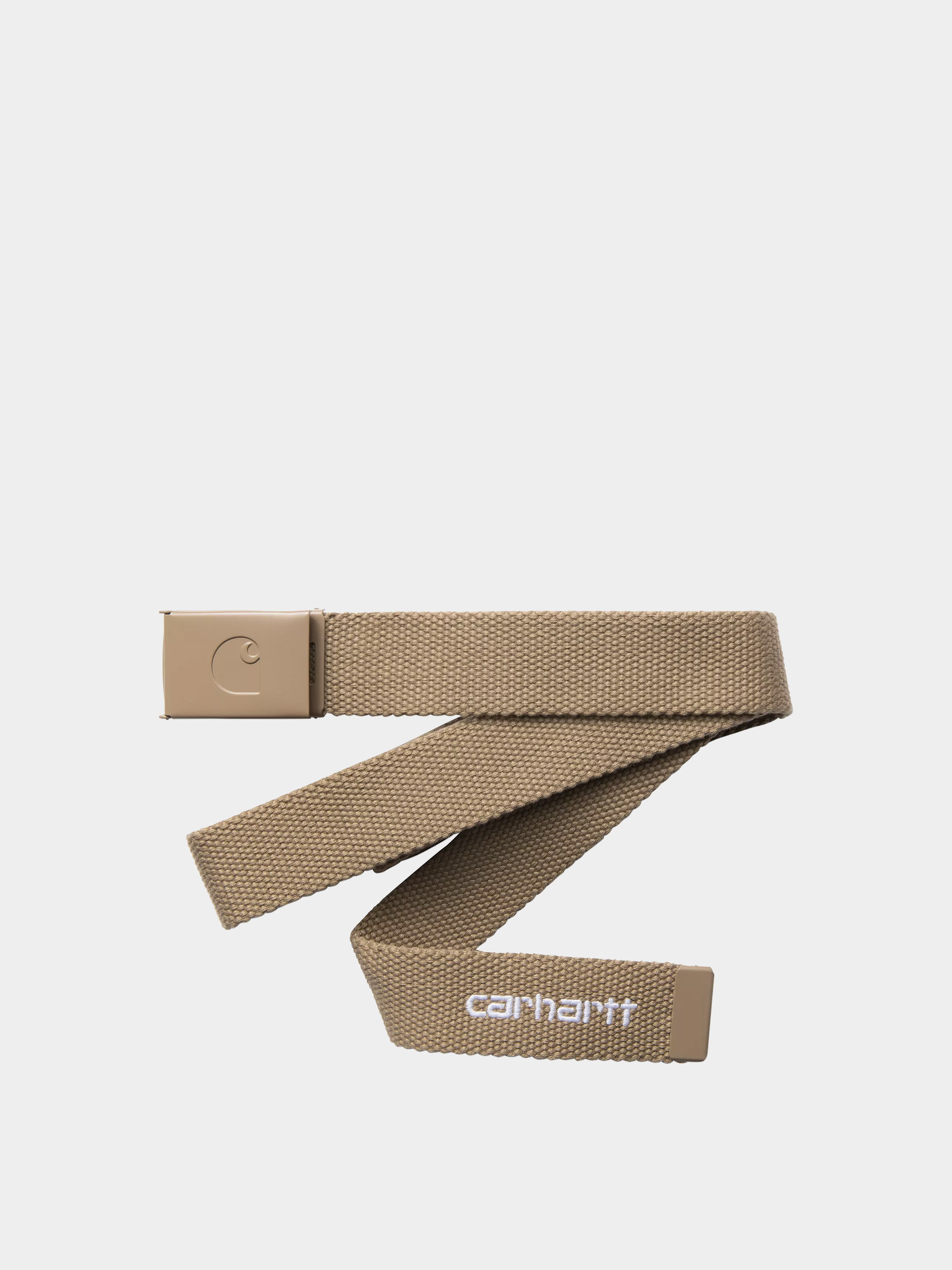 Pasek Carhartt WIP C Logo Tonal - beżowy (leather/white)